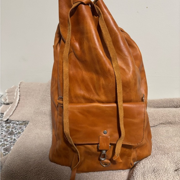 Bags | Tan Leather Backpack | Poshmark